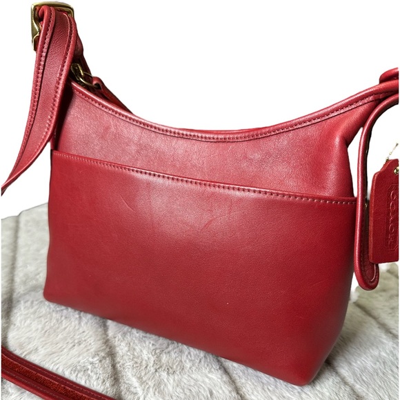 Coach | Bags | Vintage Coach Legacy Red Leather Hobo Zipped Adjustable ...